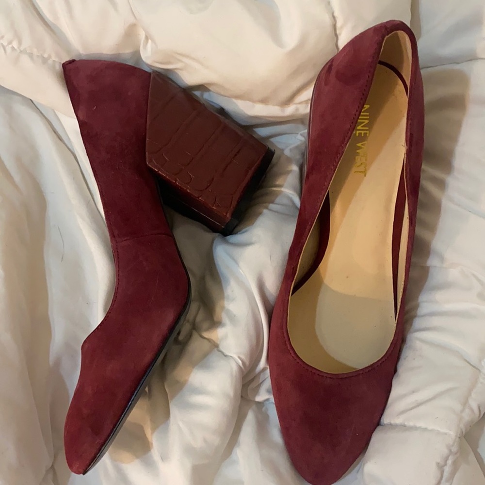 Burgundy Block Heels - Gem